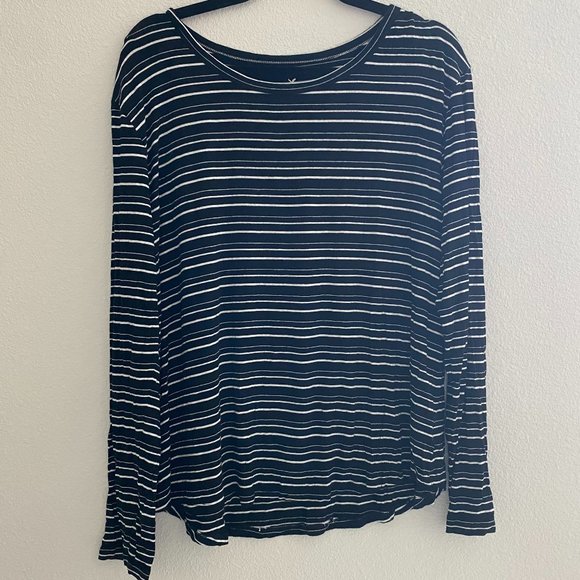 American Eagle Outfitters | Tops | American Eagle Soft And Sexy Black And White Striped Long ...